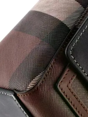 Burberry Note Check Canvas And Leather Medium Crossbody Bag