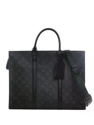 LOUIS VUITTON 2000 Monogram Eclipse Sac Plat Horizontal Zipper Satchel
