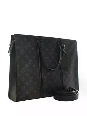 LOUIS VUITTON 2000 Monogram Eclipse Sac Plat Horizontal Zipper Satchel