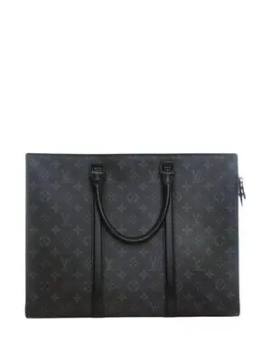 LOUIS VUITTON 2000 Monogram Eclipse Sac Plat Horizontal Zipper Satchel