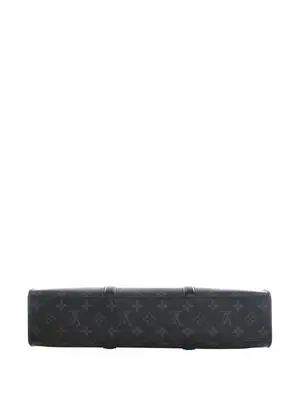 LOUIS VUITTON 2000 Monogram Eclipse Sac Plat Horizontal Zipper Satchel