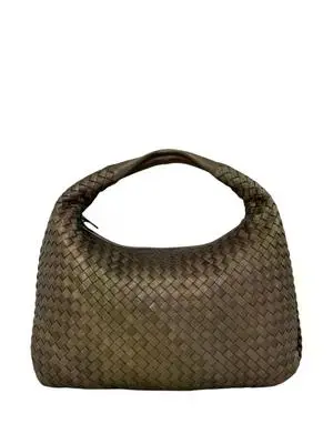 Bottega Veneta 2012-2026 Small Metallic Nappa Intrecciato Veneta Hobo Bag - Brown