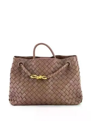 Bottega Veneta Andiamo Top Handle Bag Intrecciato Nappa Medium Satchel - Brown