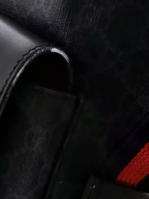 Gucci Double Pocket Buckle Gg Coated Canvas Large Backpack