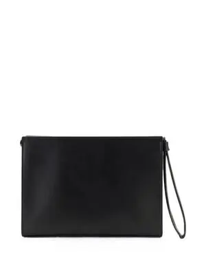 Orciani Leather Wristlet Clutch Bag - Black