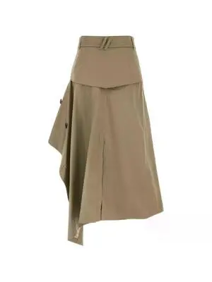 Burberry Asymmetric Gabardine Skirt