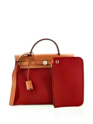 Hermès Herbag Zip Leather And Toile 31 Shoulder Bag