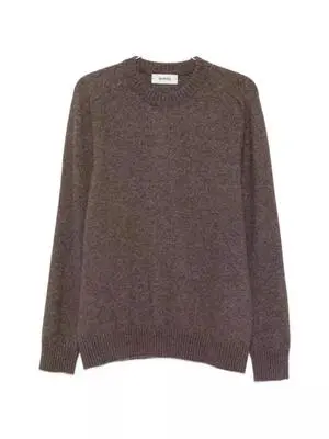 SPINA Crew-neck Ribbed-trim Sweater - Brown