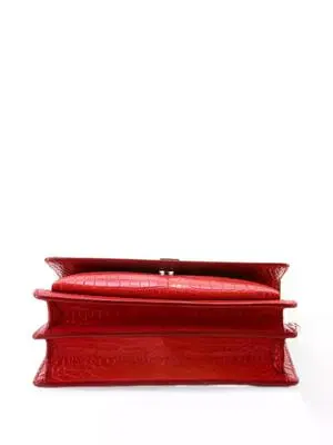 Saint Laurent Sunset Crocodile Embossed Leather Medium Crossbody Bag