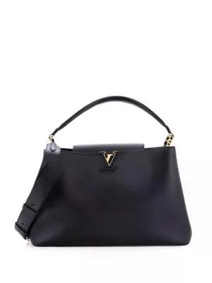 LOUIS VUITTON Capucines Souple Bag Leather Gm Satchel - Black