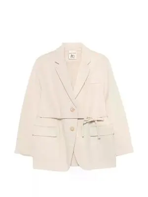 SEMICOUTURE Belted Wool Coat - Neutrals