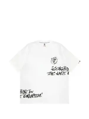 AAPE BY *A BATHING APE Moonface-print T-shirt - White