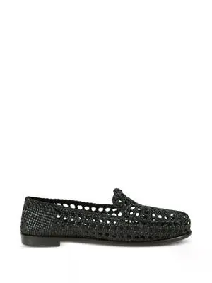 Dragon Diffusion Dolly Xxl Woven Leather Ballet Flats - Black