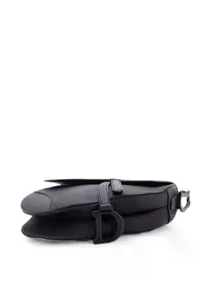 Dior Ultra Matte Saddle Handbag Leather Medium Shoulder Bag - Black