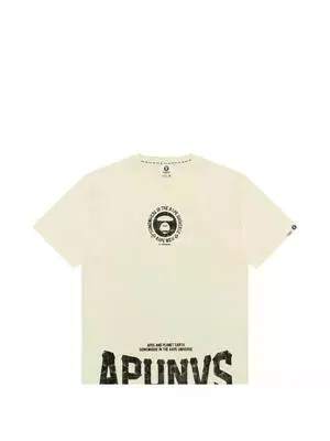 AAPE BY *A BATHING APE Logo-print Cotton T-shirt - Neutrals