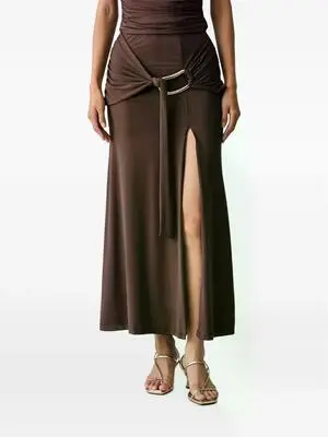 Bardot Dion Buckle-detail Front-slit Maxi Skirt
