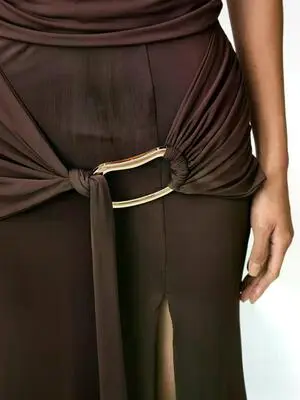 Bardot Dion Buckle-detail Front-slit Maxi Skirt