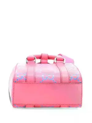 Gucci Convertible Open Gg Embossed Perforated Leather Mini Tote Bag