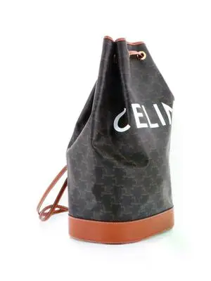 Celine Sailor Bag Triomphe Coated Canvas Medium Bucket Bag