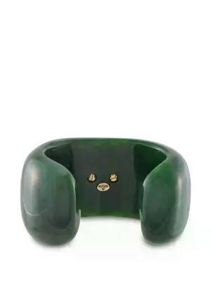 Verdura 18k Yellow Gold Maltese Cross Nephrite Jade Cuff Bracelet With Smoky Quartz, Amethyst, Blue Topaz, Peridot, And Cultured Pearls