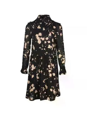 Burberry Splatter-print Long-sleeve Dress