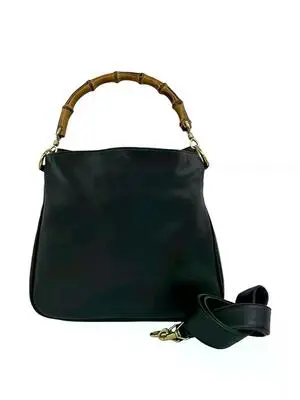 Gucci 20th Century Calfskin Bamboo Satchel