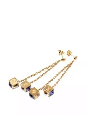 LOUIS VUITTON 2014 Plated Strass Gamble Drop Push Back Earrings Costume Earrings