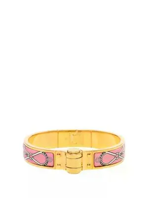 Hermès 2000-2020 Narrow Charniere Uni Enamel Bracelet Costume Bracelet