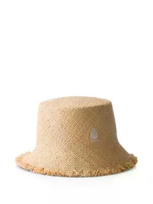 Prada Raffia Bucket Hat - Neutrals