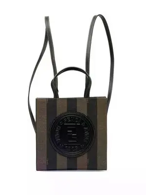 Fendi 20th Century Mini Pequin Coated Canvas Convertible Backpack - Black