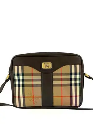 Burberry 20th Century Haymarket Check Canvas Crossbody Bag - Neutrals