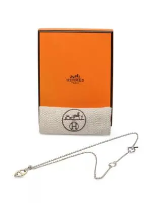 Hermès Palladium Plated Mini Maillon Pendant Necklace - Silver