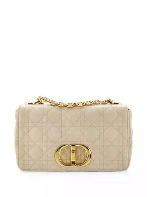 Dior Caro Bag Cannage Quilt Calfskin New Medium Shoulder Bag - Neutrals
