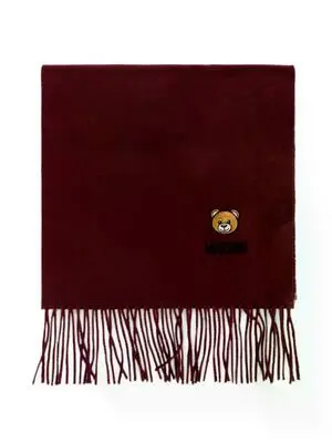 Moschino Teddy Bear Fringed Scarf