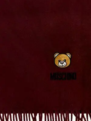 Moschino Teddy Bear Fringed Scarf