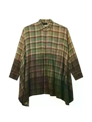 R13 Check-print Distressed-effect Shirt - Brown