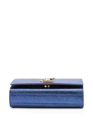 Saint Laurent Classic Monogram Glitter Leather Small Crossbody Bag - Blue