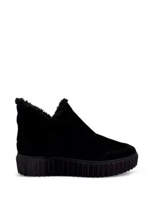 VOILE BLANCHE Luna Shearling-trim Ankle Boots - Black
