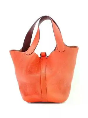 Hermès Clat Picotin Lock Bag Clemence Pm Tote Bag - Orange