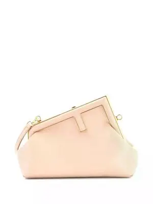 Fendi First Bag Leather Small Clutch Bag - Neutrals