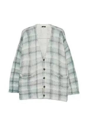 R13 Plaid-pattern Cardigan - White