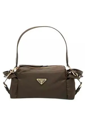 Prada Explore Small Re-nylon And Leather Shoulder Bag - Brown