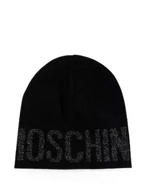 Moschino Logo-embroidered Beanie Hat - Black