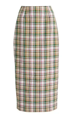 Carolina Herrera Checked Midi Pencil Skirt - Multi