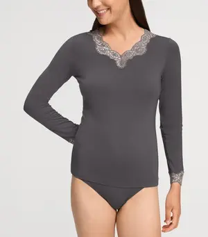 Hanro Lace-trim Long-sleeve T-shirt