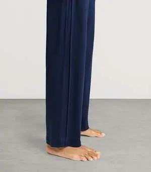 Hanro Cotton Pilar Long-sleeve Pyjama Set - Navy
