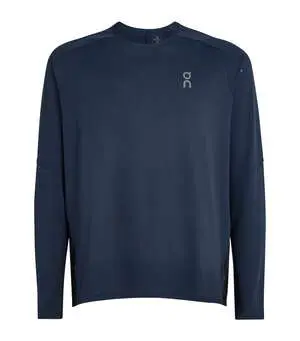 On Performance Lg-sleeve Running T-shirt - Blue