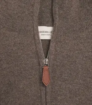 Johnstons Of Elgin Cashmere Quarter-zip Sweater - Brown