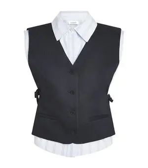 Sandro Sleeveless Layered Waistcoat - Blue