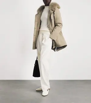 YVES SALOMON Down Fur-trim Technical Parka Coat